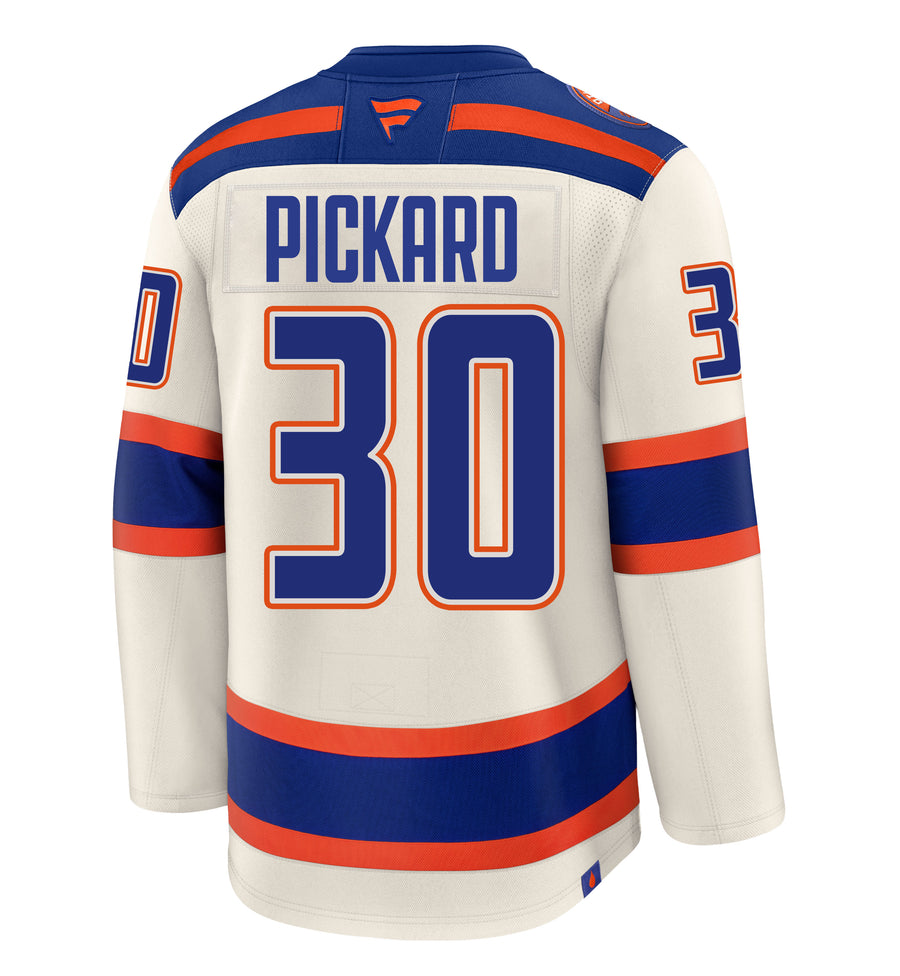 Calvin Pickard Edmonton Oilers Fanatics Premium Cream Alternate Jersey ...