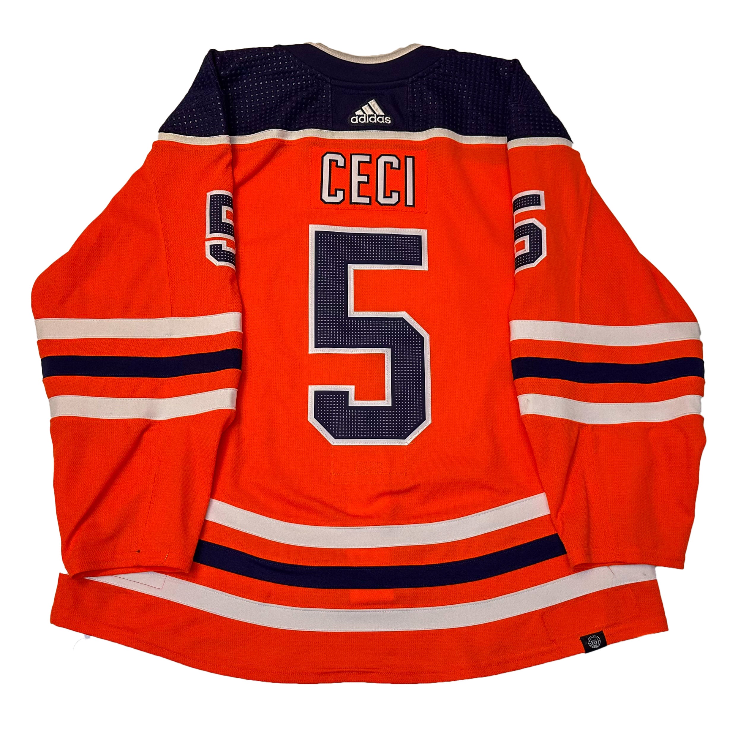 Cody Ceci Edmonton Oilers Game Worn Jersey - 2021-22 Orange Set #1 - U ...