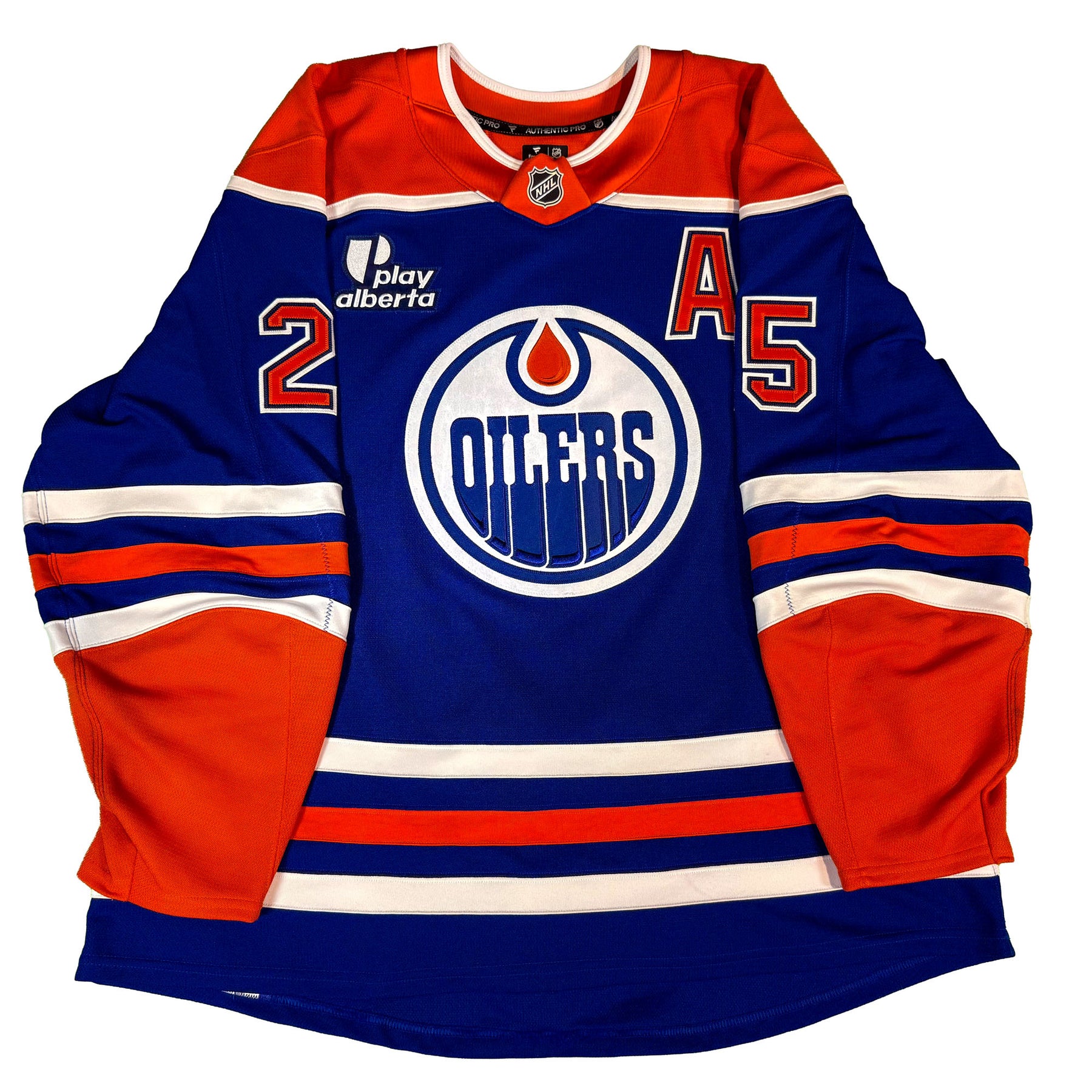Darnell Nurse Edmonton Oilers Game Worn Jersey - 2025-26 Royal Blue Se ...