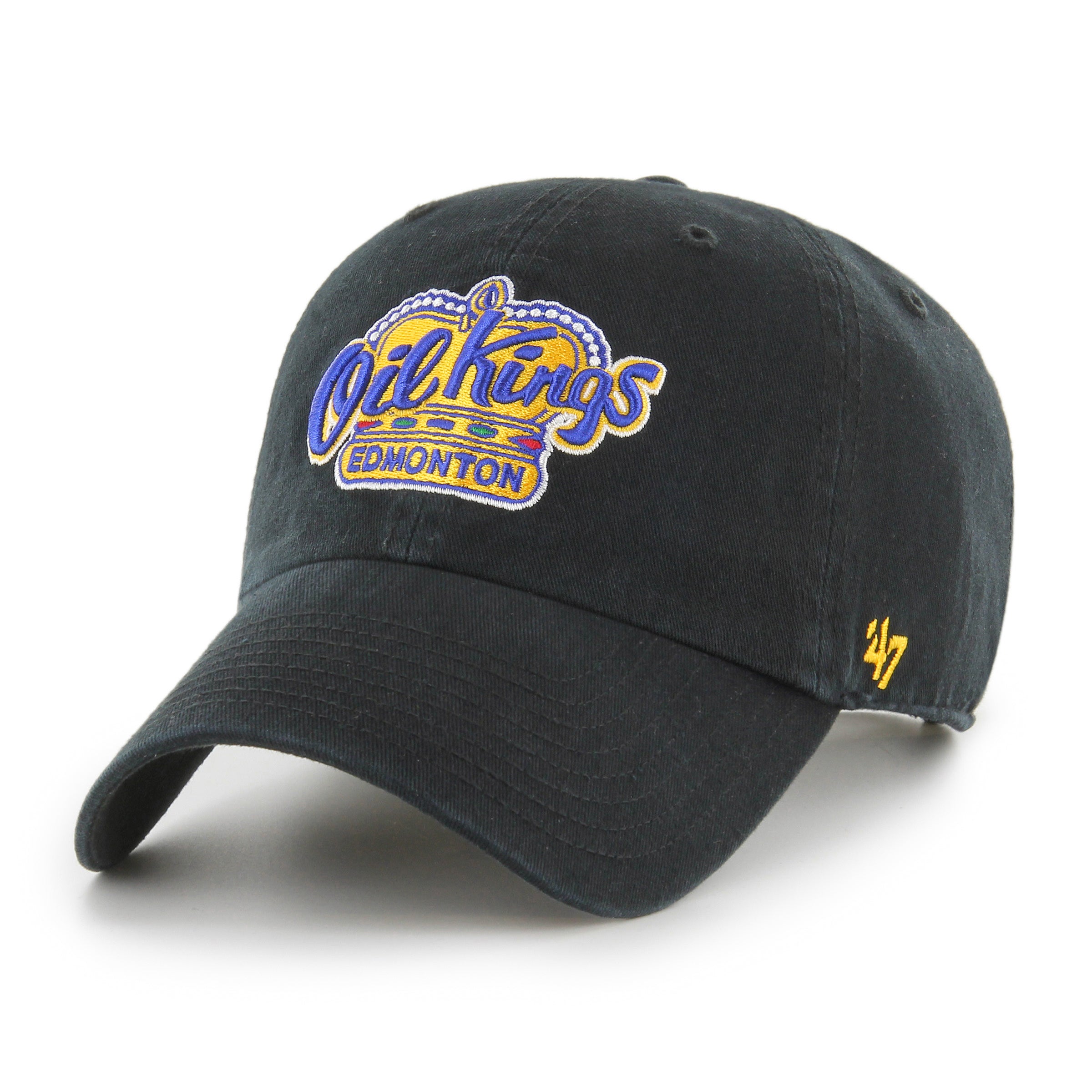 Edmonton Oil Kings '47 Black Primary Logo Cleanup Adjustable Hat – ICE ...