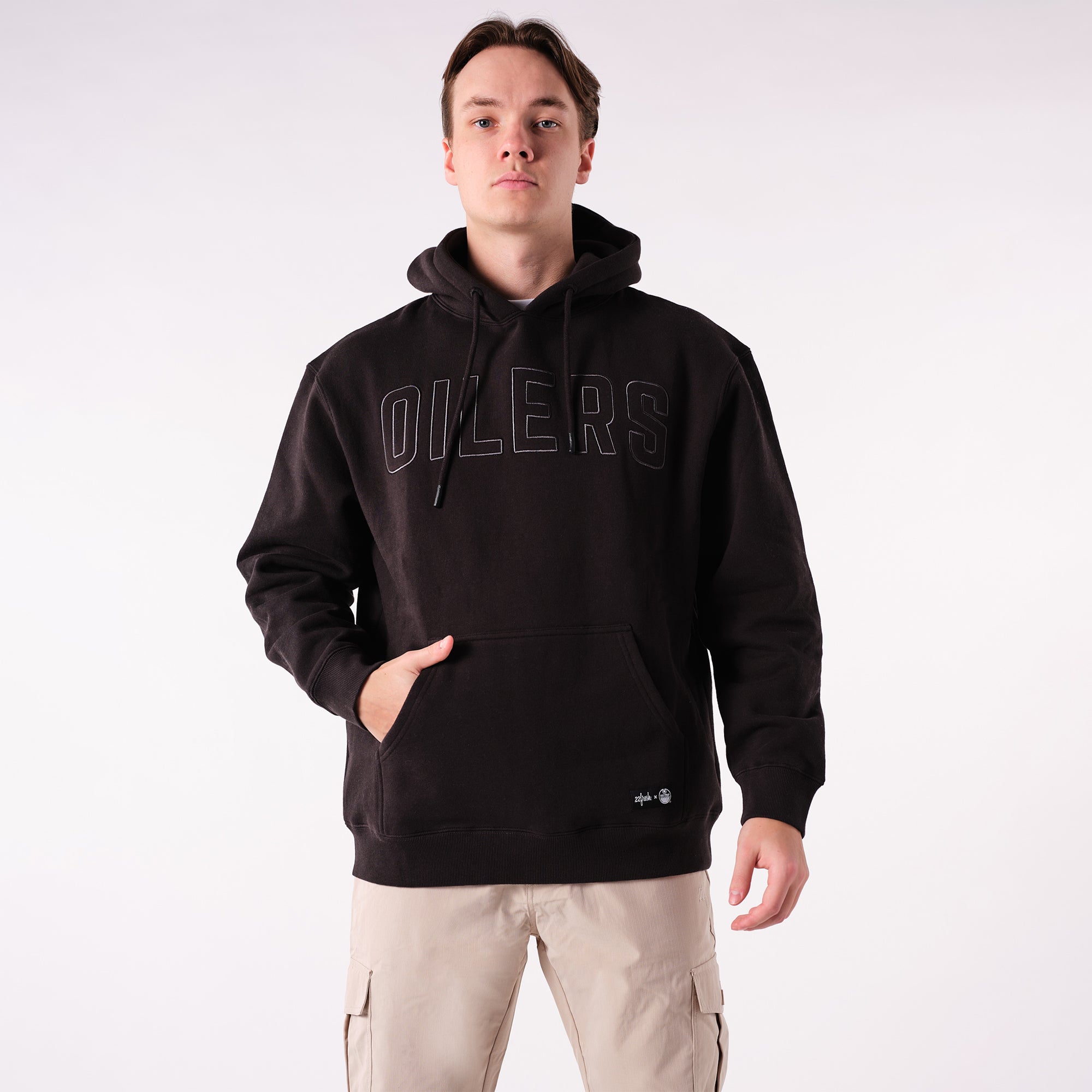Edmonton Oilers 22Fresh Varsity Script Black Hoodie – ICE District ...