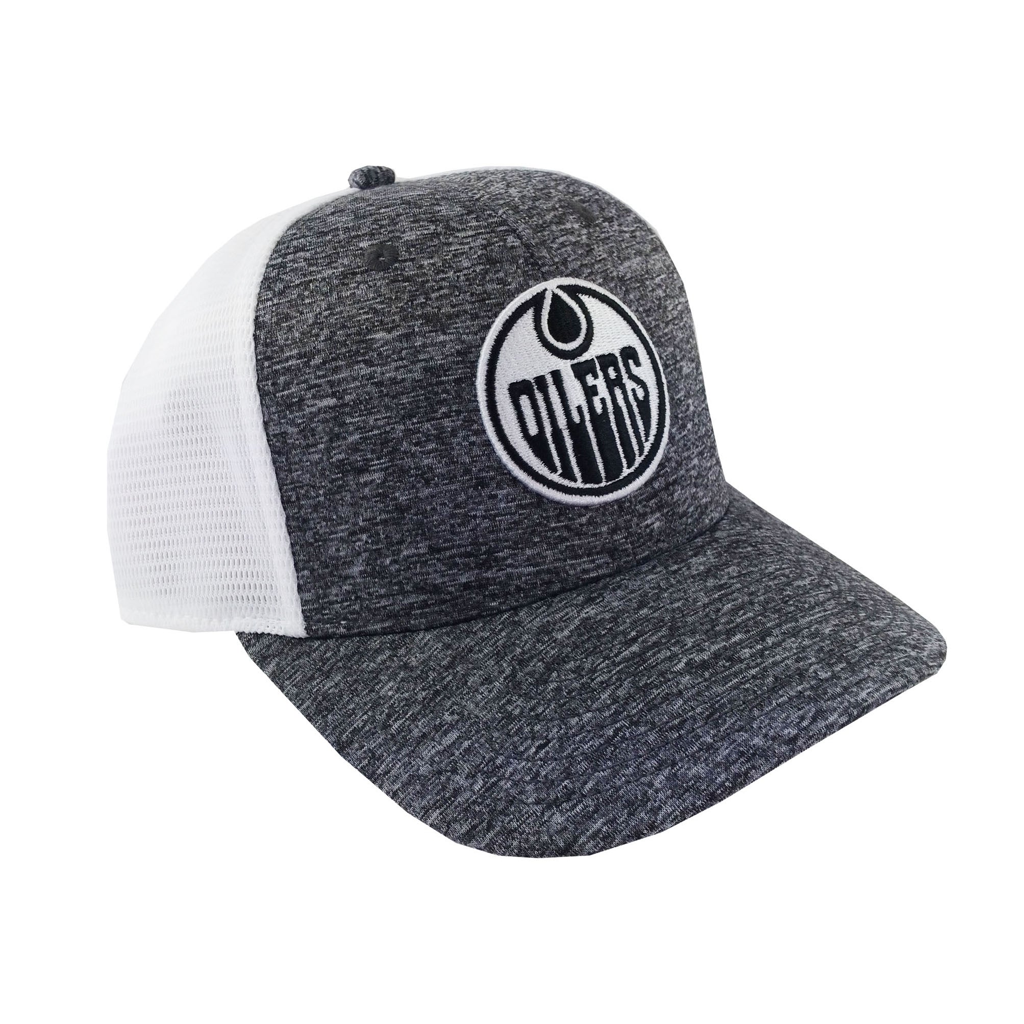 Edmonton Oilers American Needle Grey Heathered Trucker Snapback Hat ...