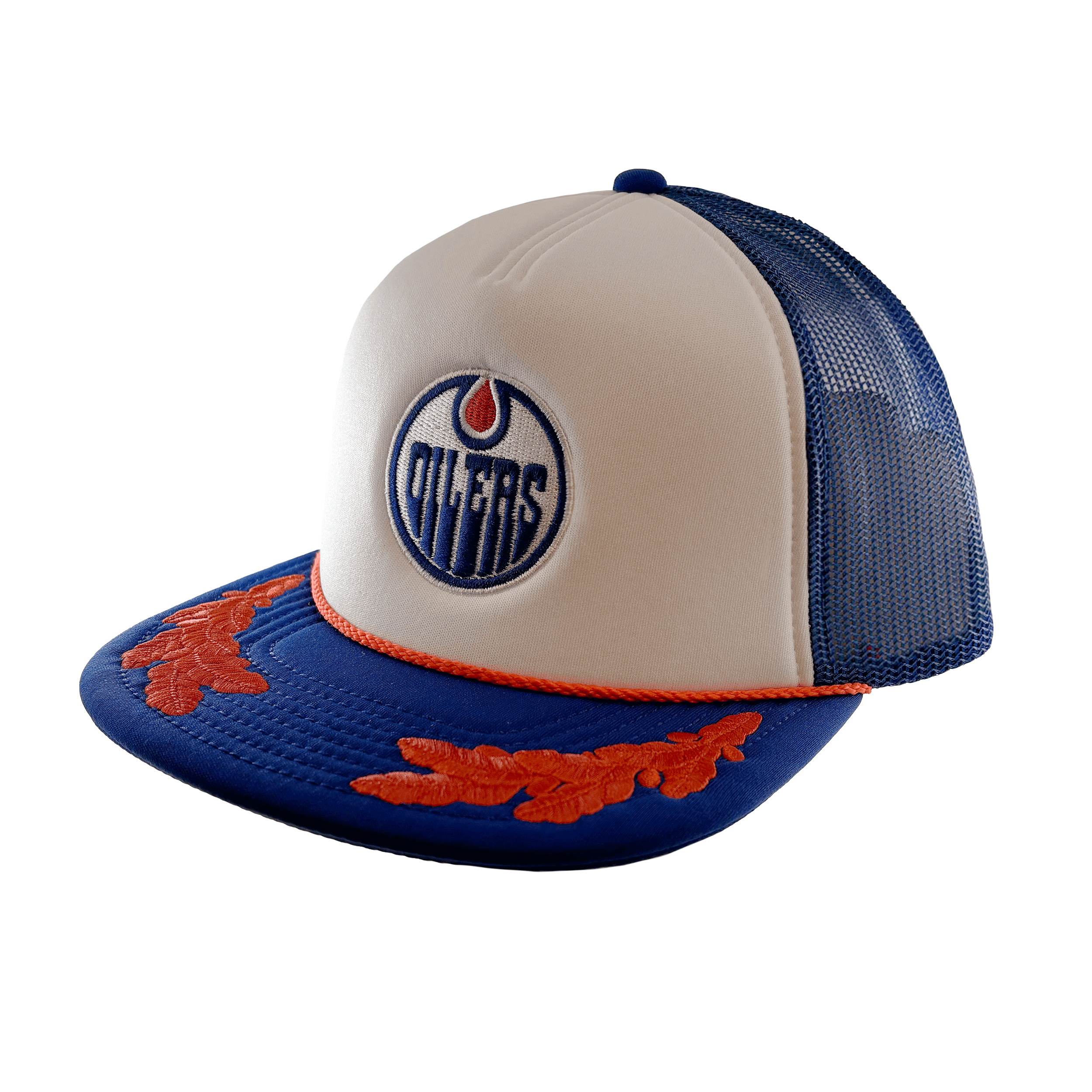 Edmonton Oilers American Needle White & Blue Earnhardt Snapback Hat ...