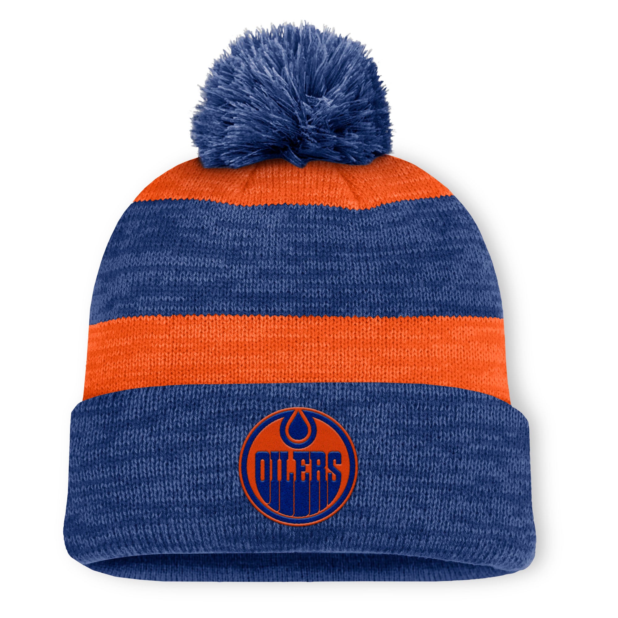 Edmonton Oilers Fanatics Fundamental Red Line Blue Cuffed Toque w/ Pom ...