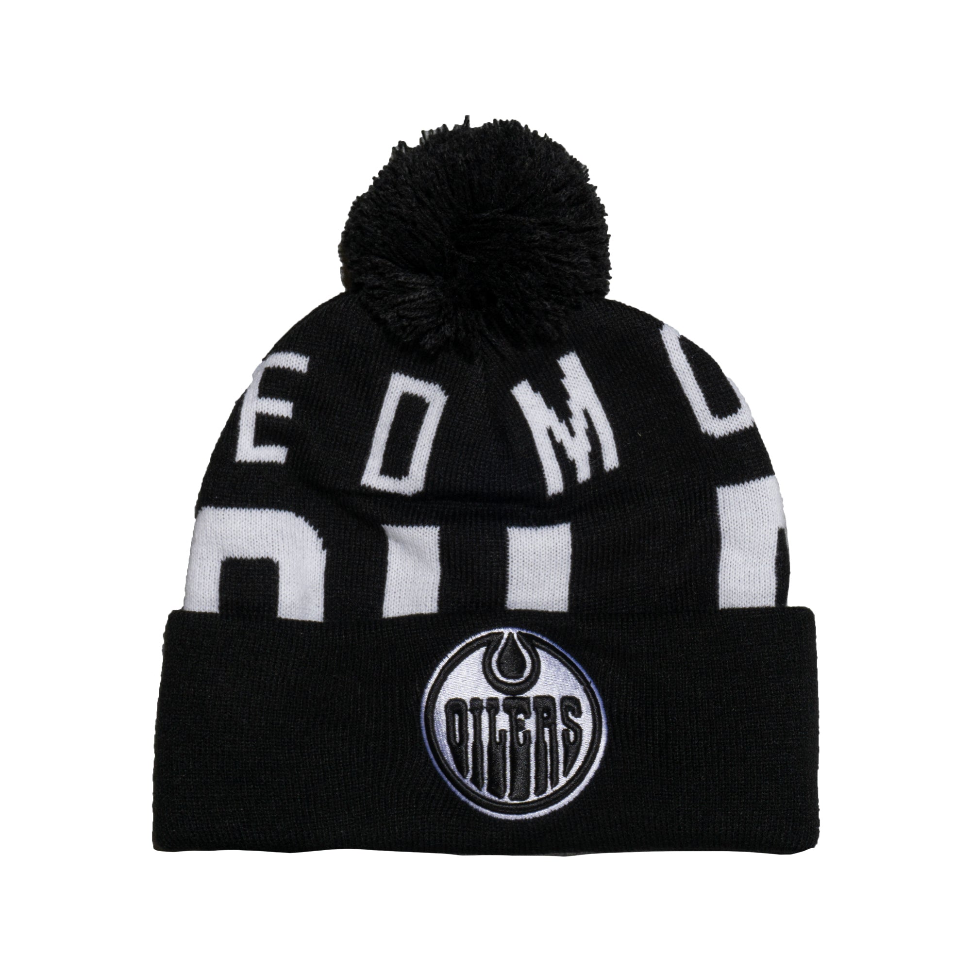 Edmonton Oilers Mitchell & Ness In Your Face Black Toque W/Pom – ICE ...