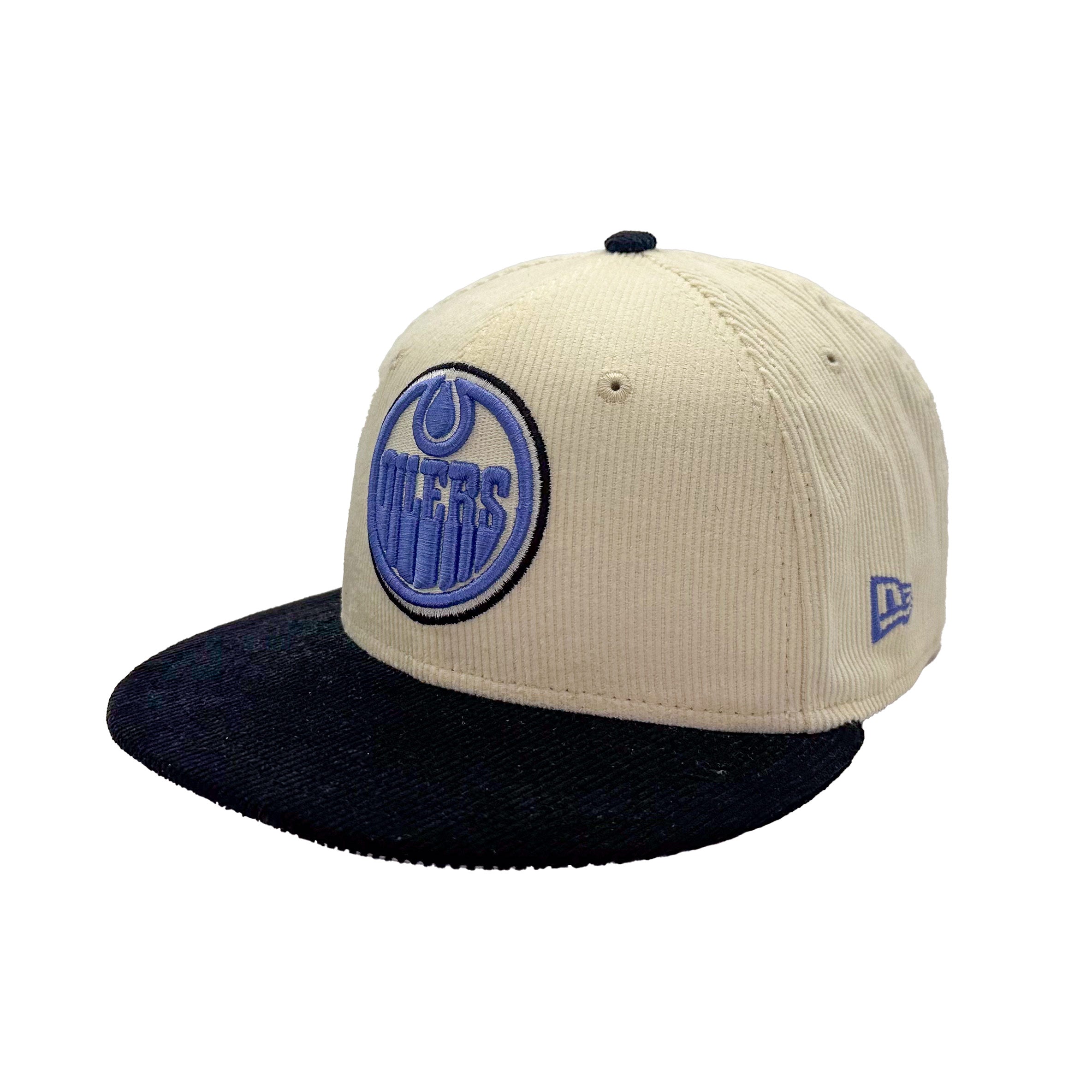 Edmonton Oilers New Era x 22Fresh Two-Tone Corduroy Cream 59FIFTY Fitt ...