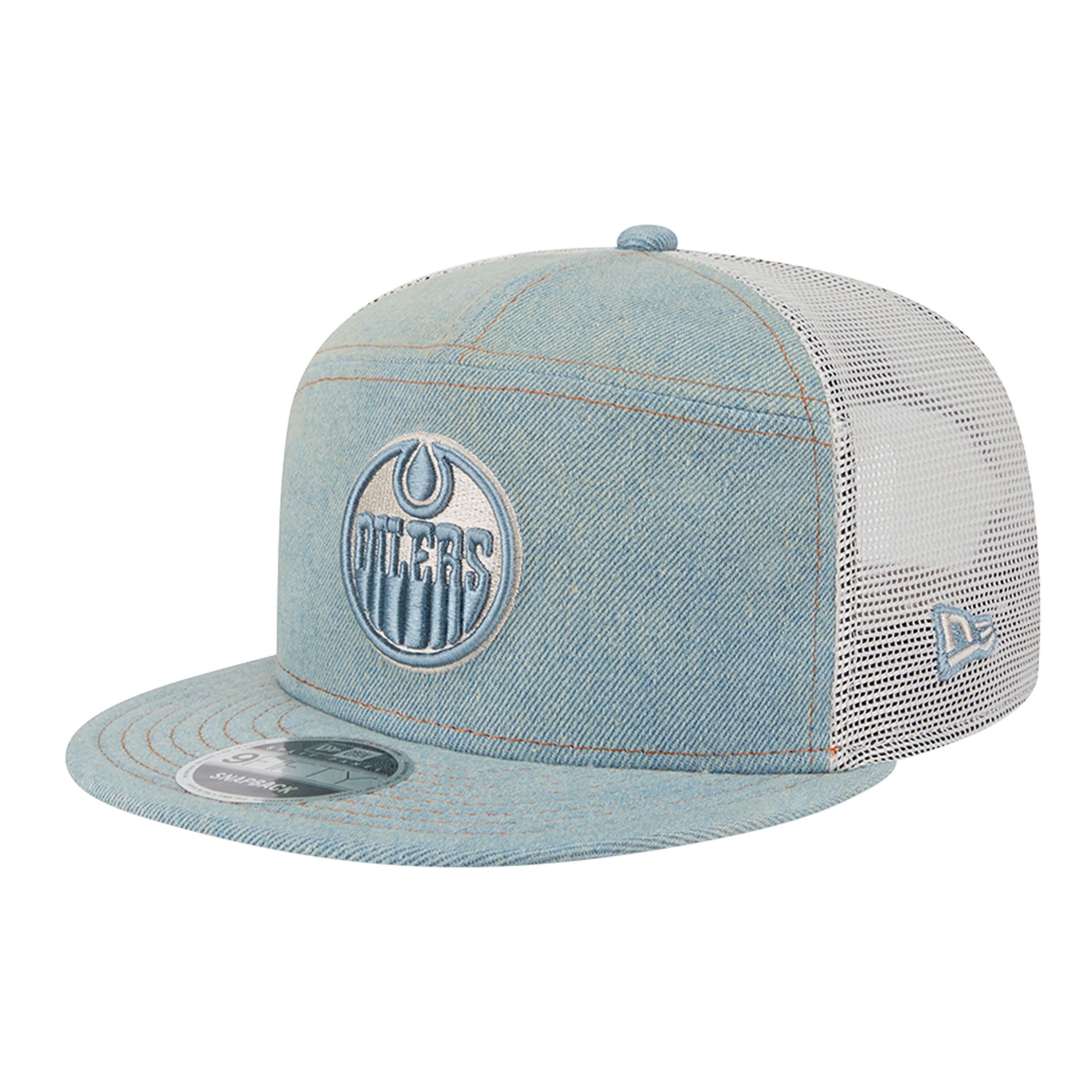 Edmonton Oilers New Era Light Denim 9FIFTY Mesh Snapback Hat – ICE ...