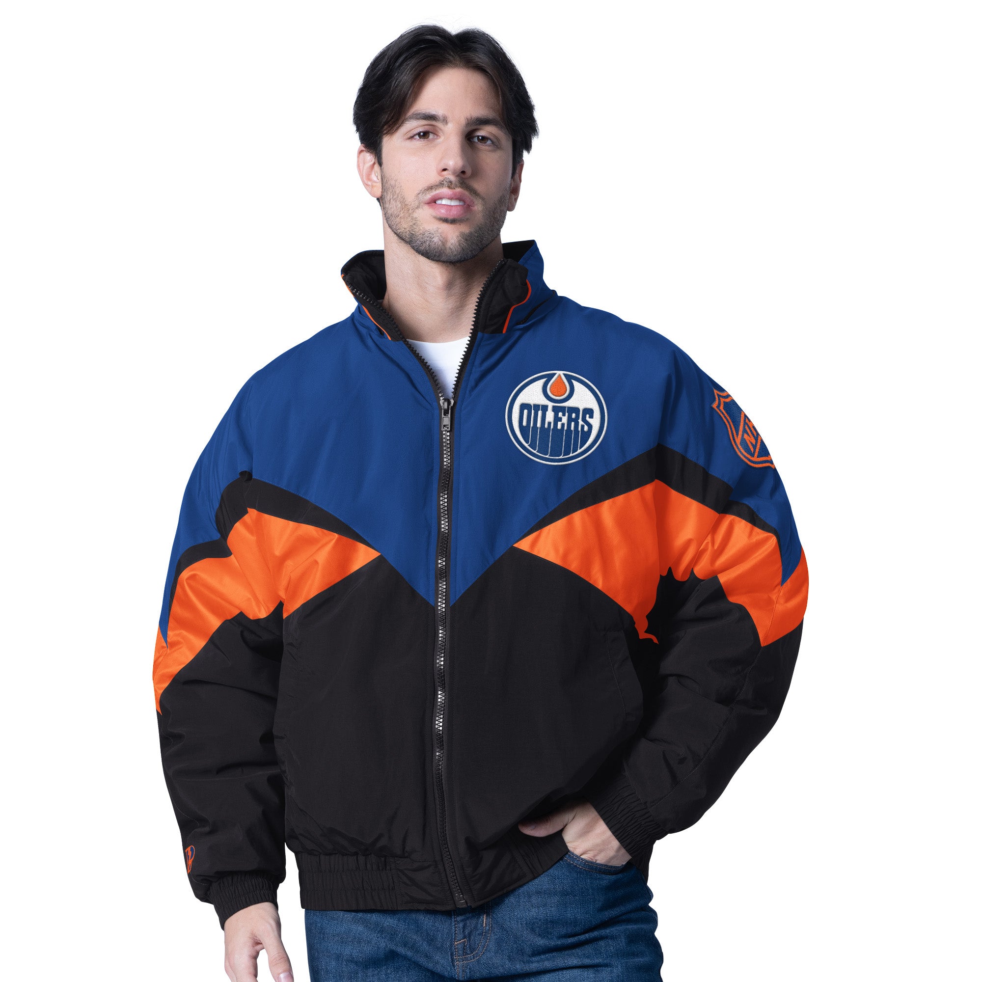 Edmonton Oilers Pro Player Orange & Black Jet Full-Zip Jacket – ICE ...