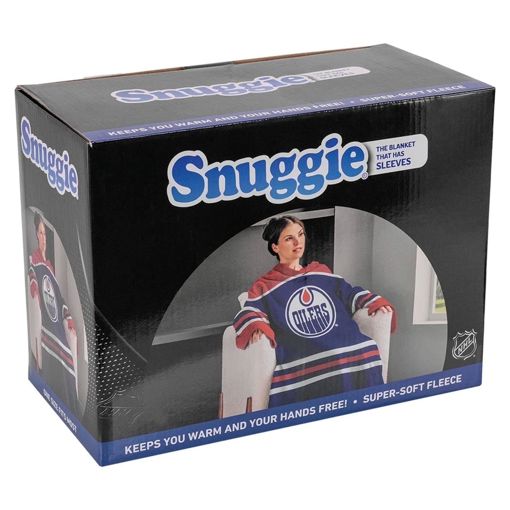 Edmonton Oilers Snuggie 71″x 54″ Home Logo Fleece Blanket – ICE ...