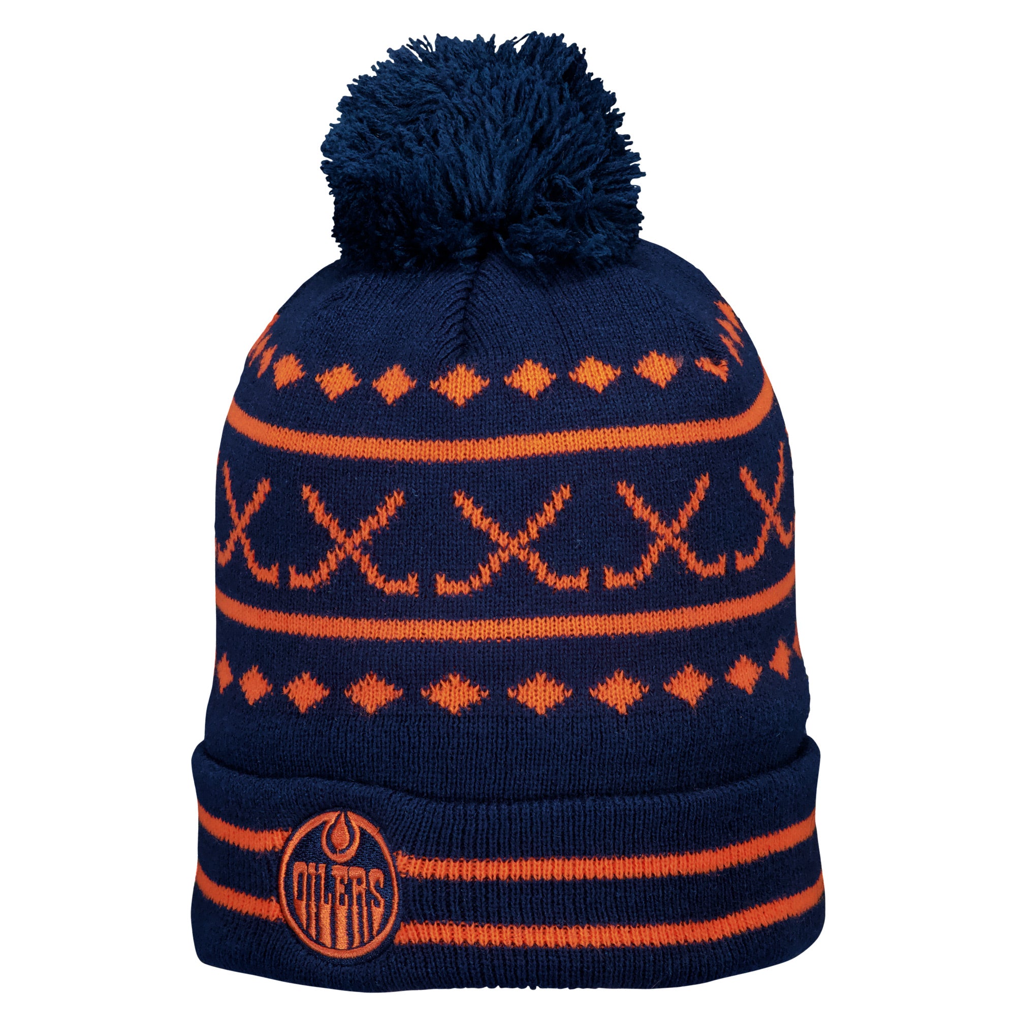 Edmonton Oilers Sport Design Sweden Navy Alternate Logo Jacquard Hocke ...