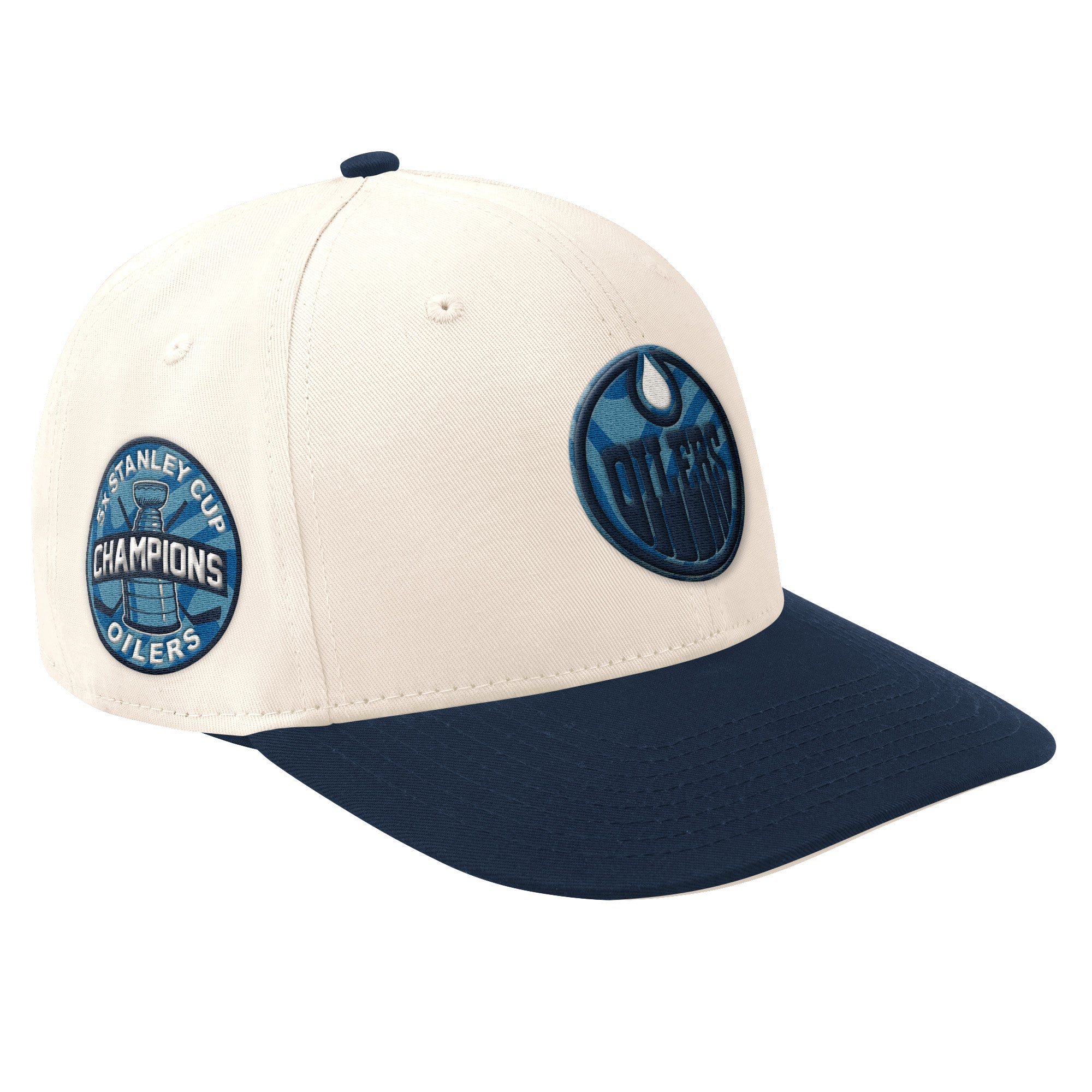 Edmonton Oilers Starter Cream Blue Swirl Classic Starfit Snapback Hat ...