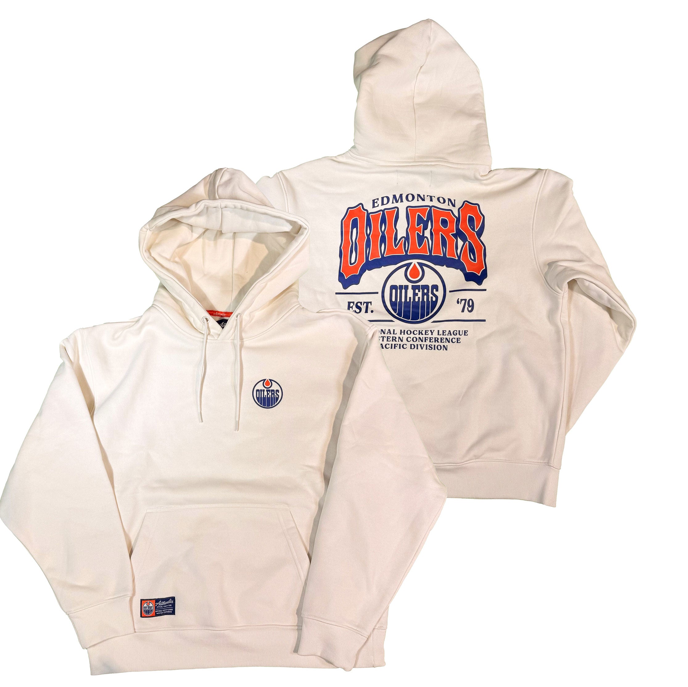 Edmonton Oilers Unisex Authentics Cream Relaxed Hoodie – ICE District ...