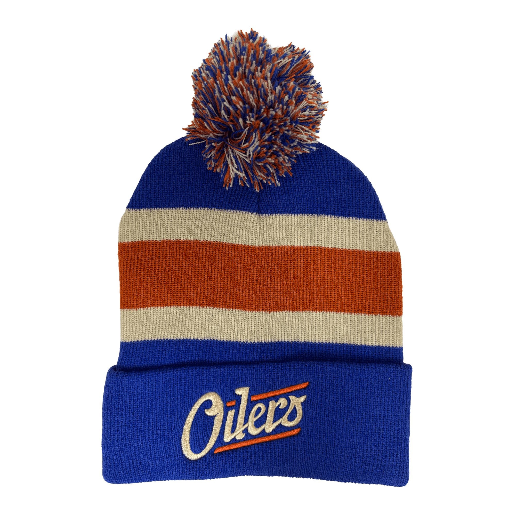 Edmonton Oilers Youth American Needle Blue Striped Alternate Toque w ...