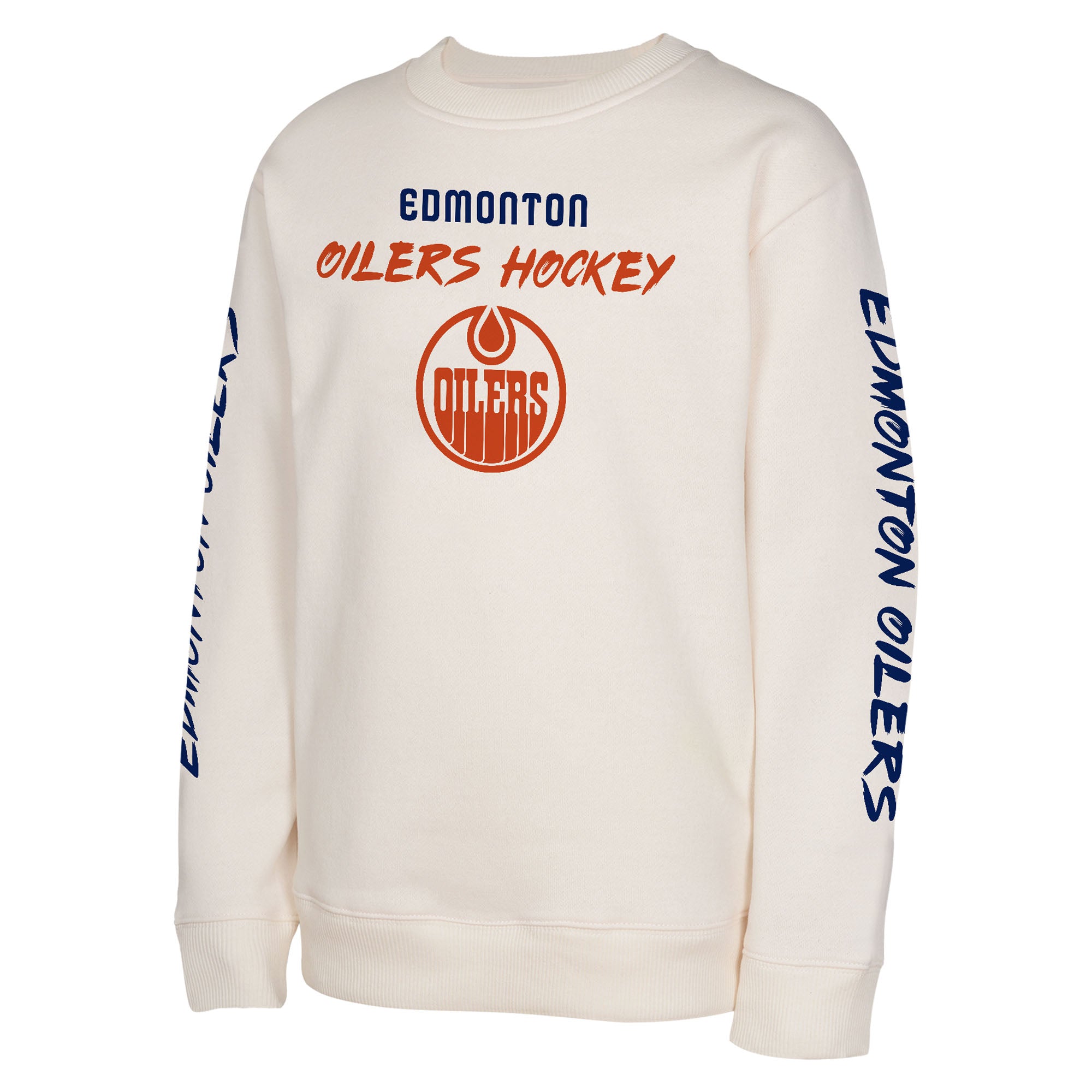 Edmonton Oilers Youth Outerstuff Star Power Cream Crewneck Sweatshirt ...