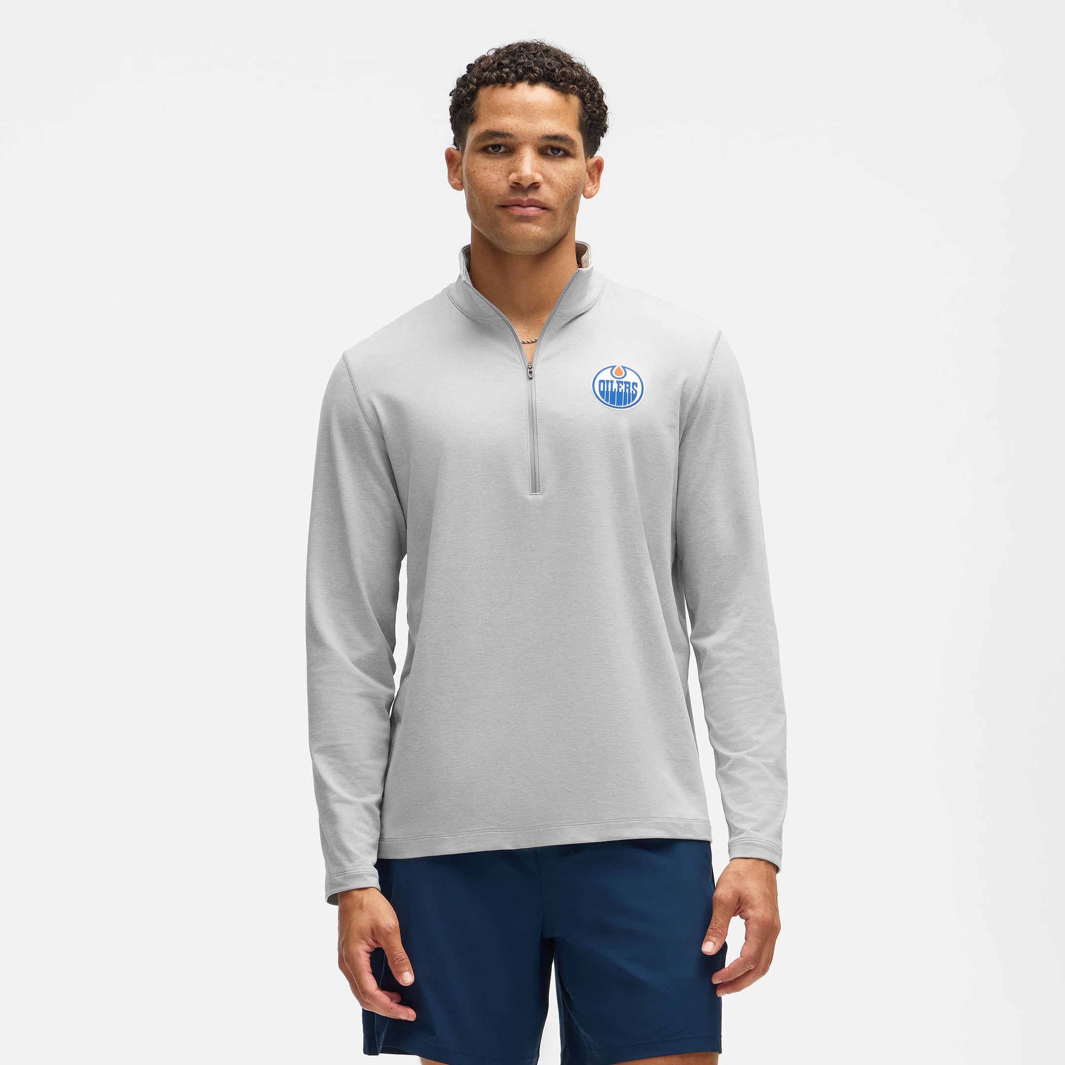 Edmonton Oilers lululemon Soft Jersey Vapor Grey Half-Zip Sweatshirt ...