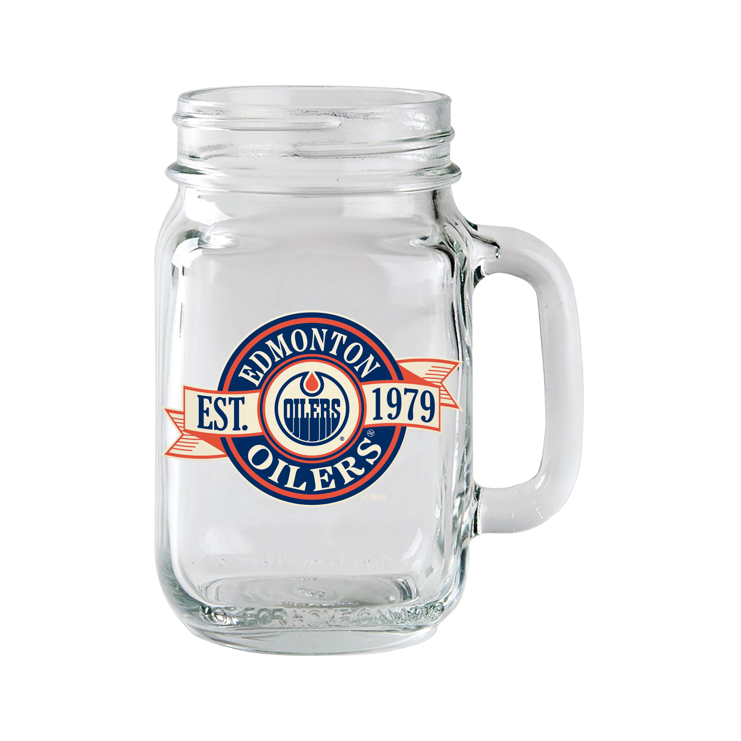 Edmonton Oilers Banner Logo 14 oz Mason Jar Glass – ICE District Authentics