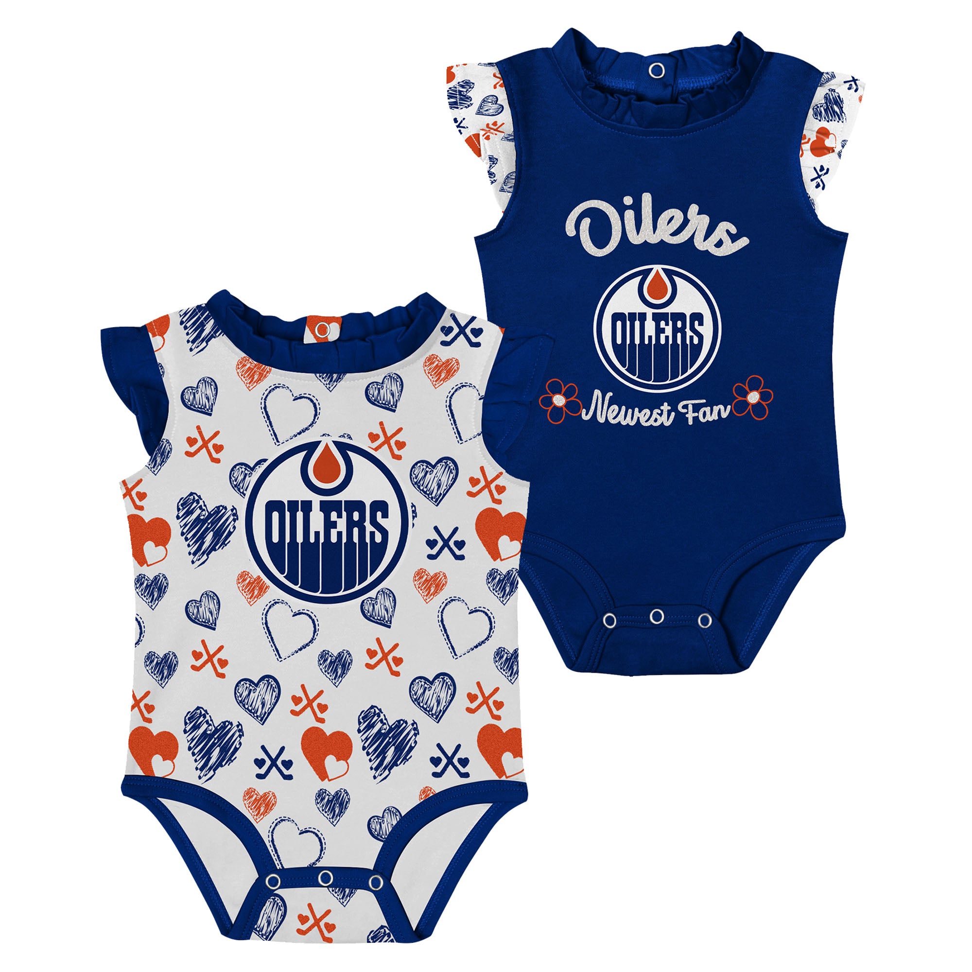 Edmonton Oilers Infant Outerstuff Happy Hearts 2-Pack Creeper Set – ICE ...