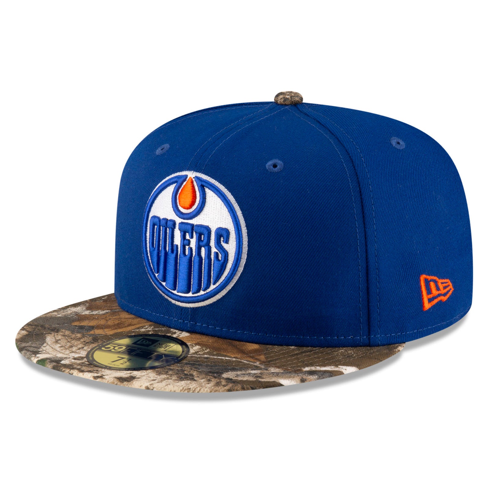 Edmonton Oilers New Era Active Blue REAL TREE 59FIFTY Fitted Hat – ICE ...