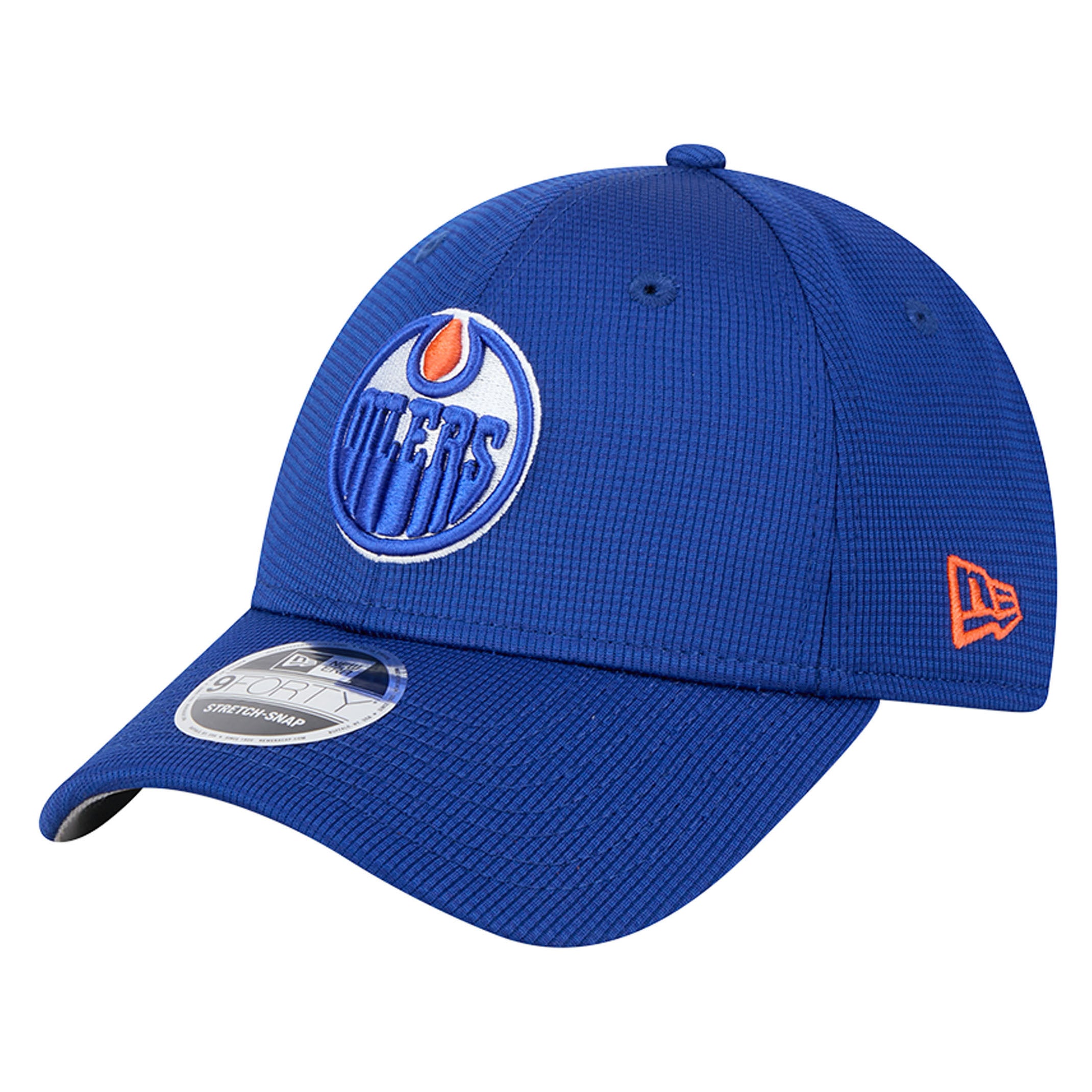 Edmonton Oilers New Era Blue Pivot 9FORTY Stretch-Snap Adjustable Hat ...