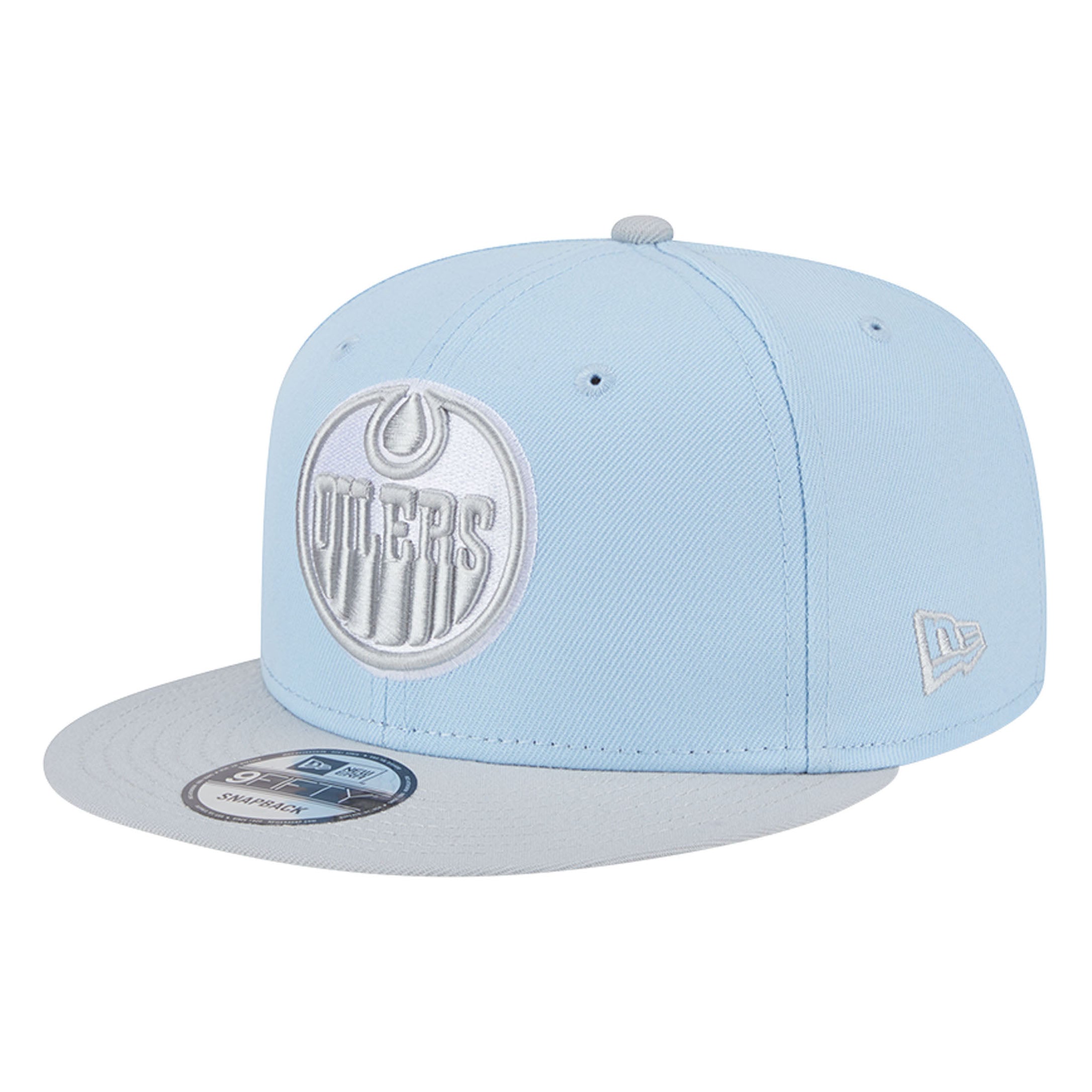 Edmonton Oilers New Era Color Pack Sky Blue & Grey 9FIFTY Snapback Hat ...