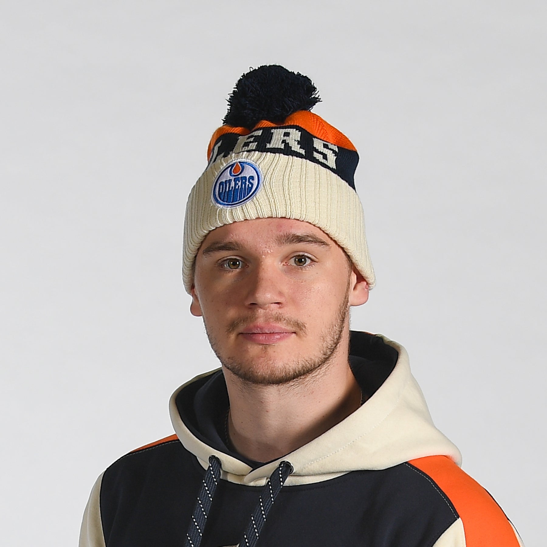 Edmonton Oilers Sport Design Sweden Navy & Cream Toque w/Pom – ICE ...
