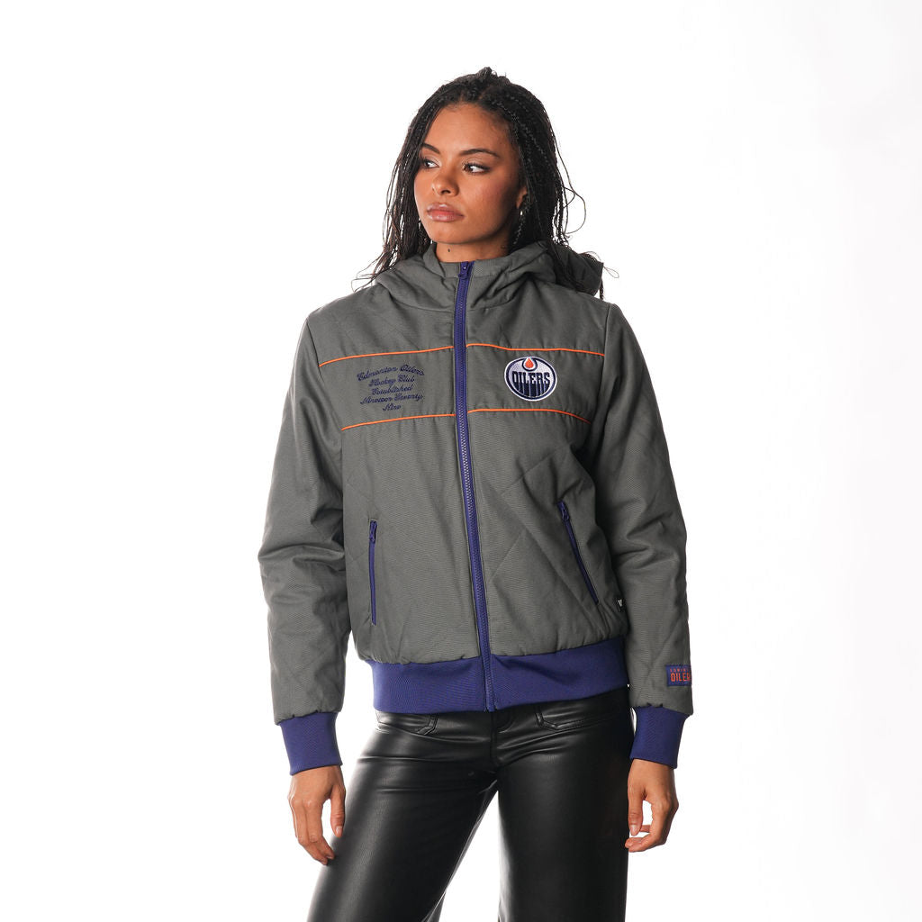 Edmonton Oilers Women's The Wild Collective Grey Quilted Jacket – ICE ...
