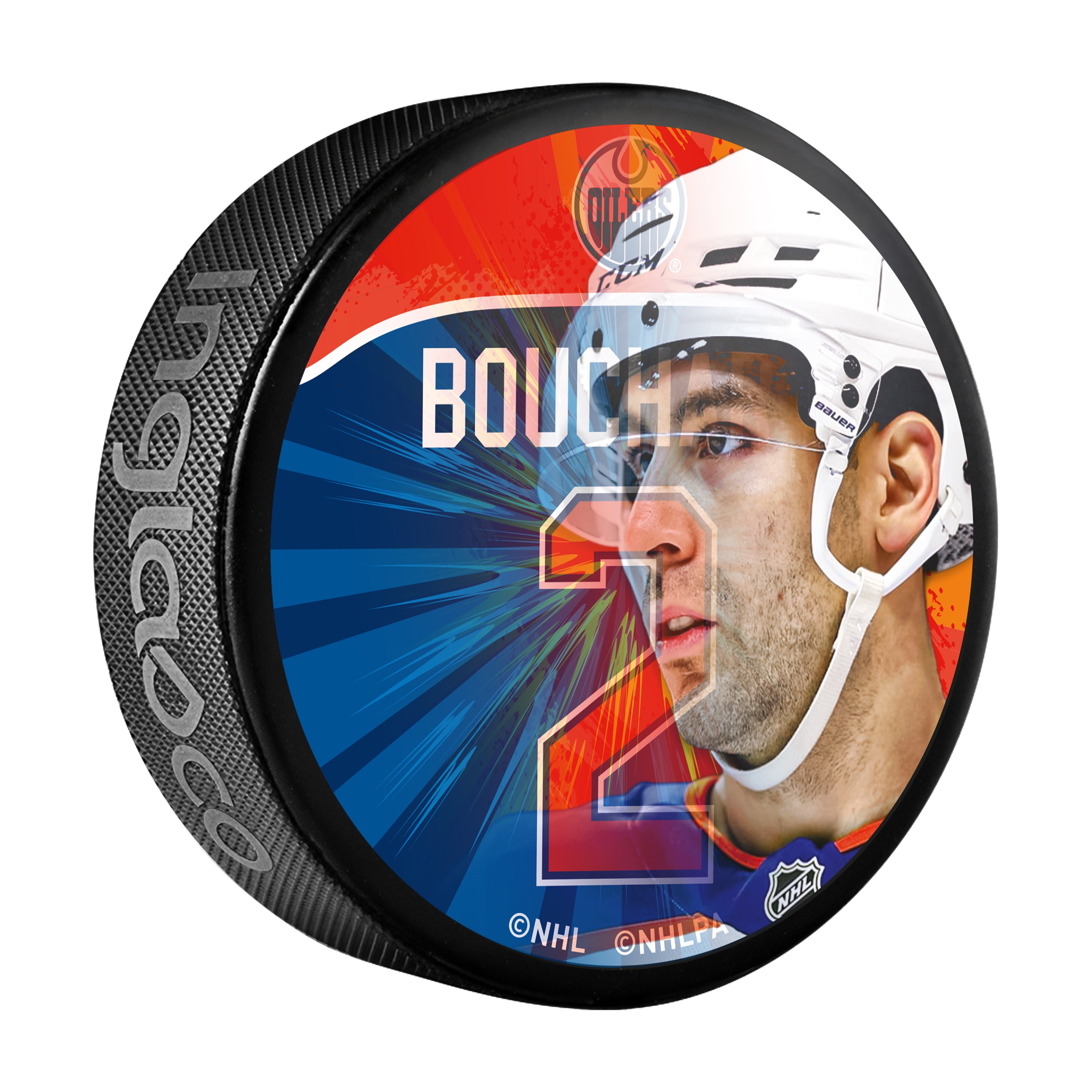 Evan Bouchard Edmonton Oilers Lenticular Puck – ICE District Authentics