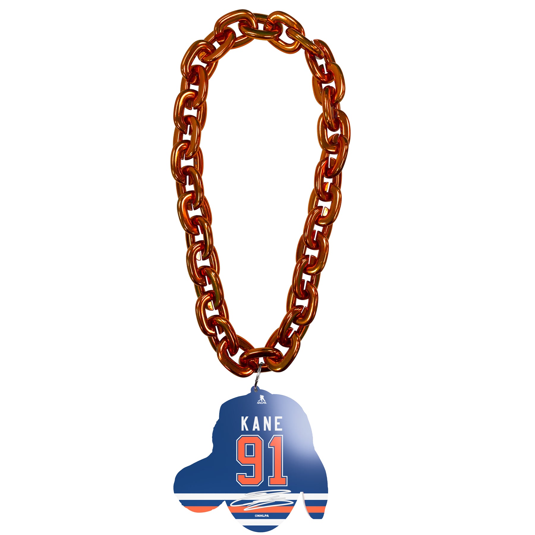 Evander Kane Edmonton Oilers Trapper Hat Orange Fan Chain Necklace ...
