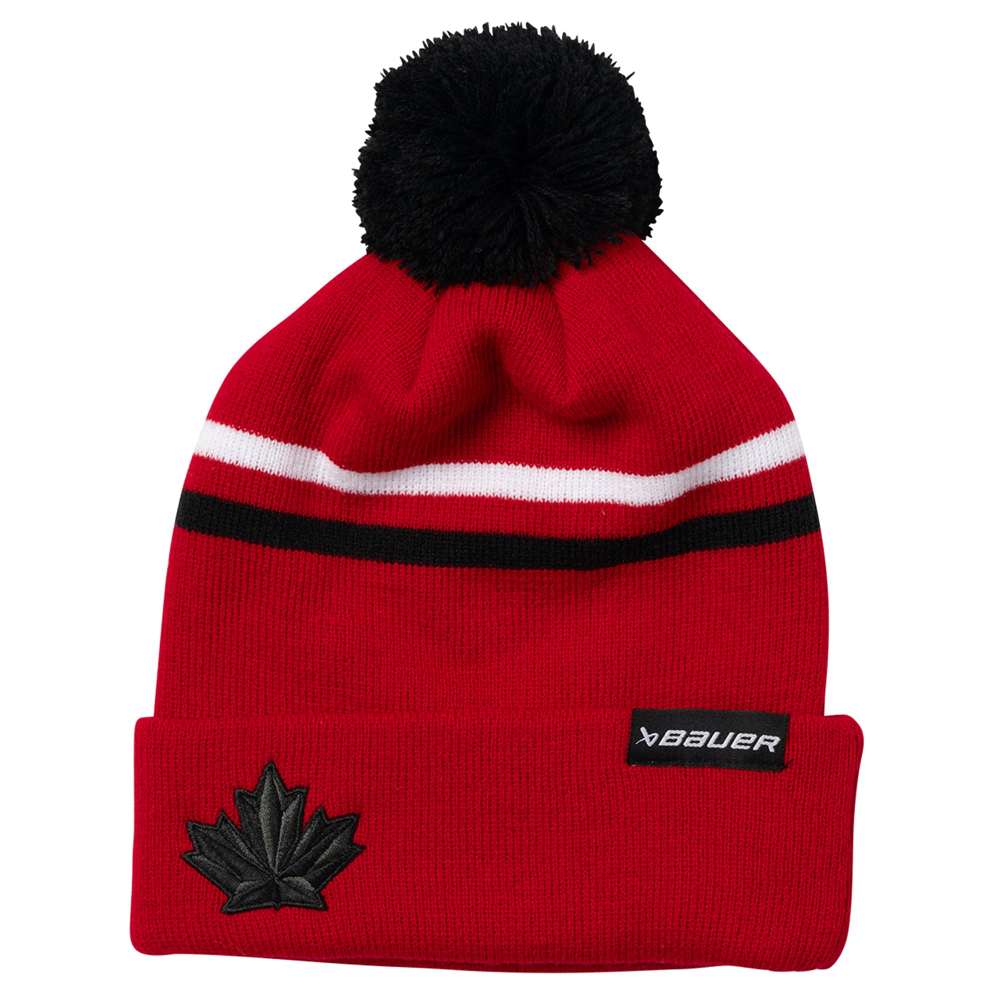Hockey Canada Bauer Red Cuffed Knit Striped Toque w/Pom – ICE District ...