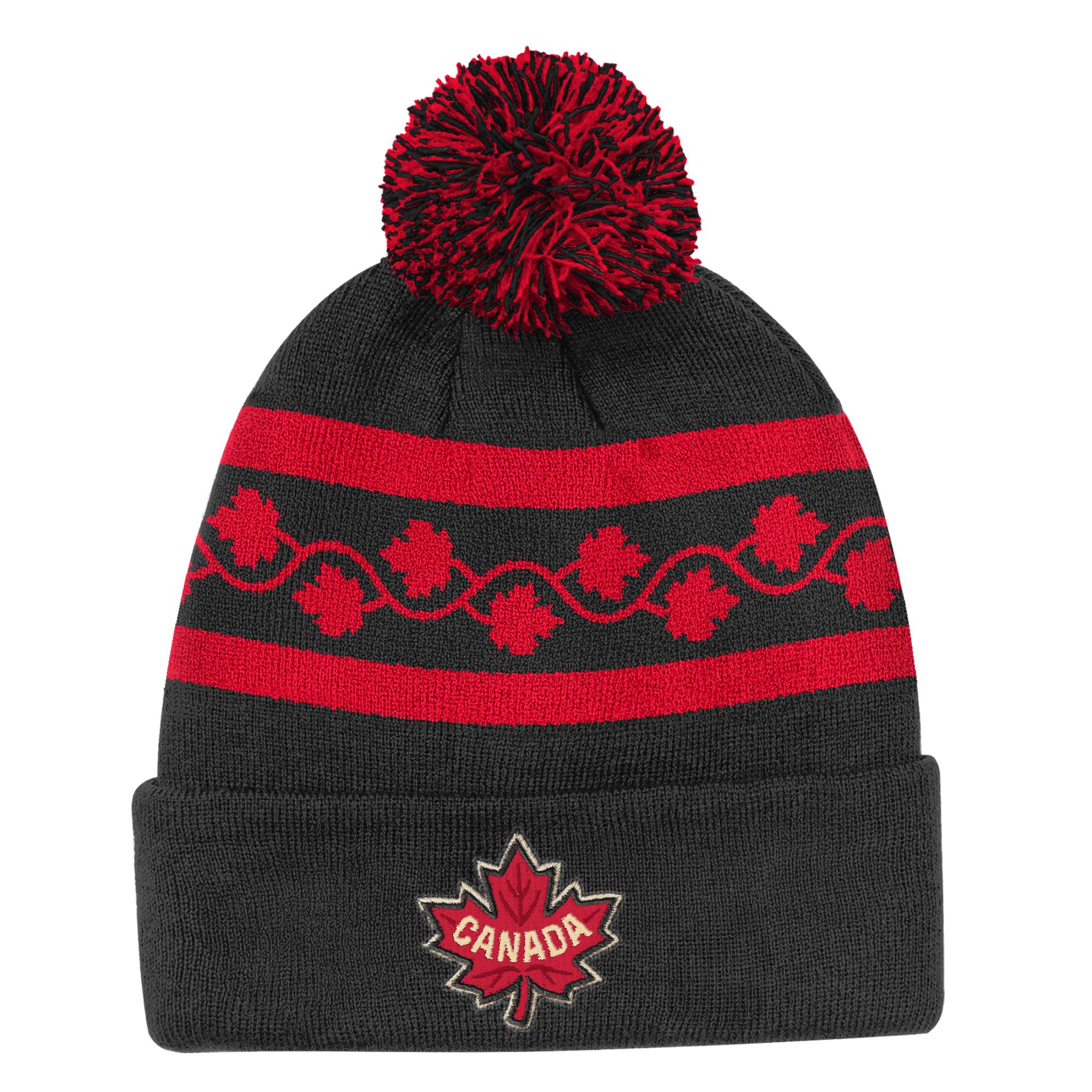 Team Canada 2025 4 Nations Face-Off Youth Outerstuff Black Knit Toque ...
