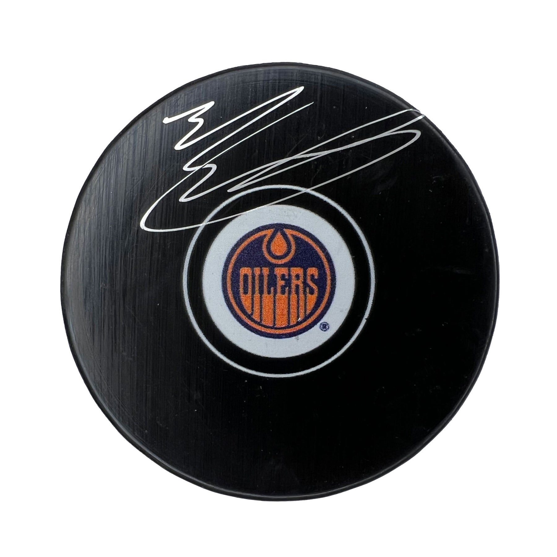Evan Bouchard Edmonton Oilers Signed Alternate Logo Puck – ICE District ...